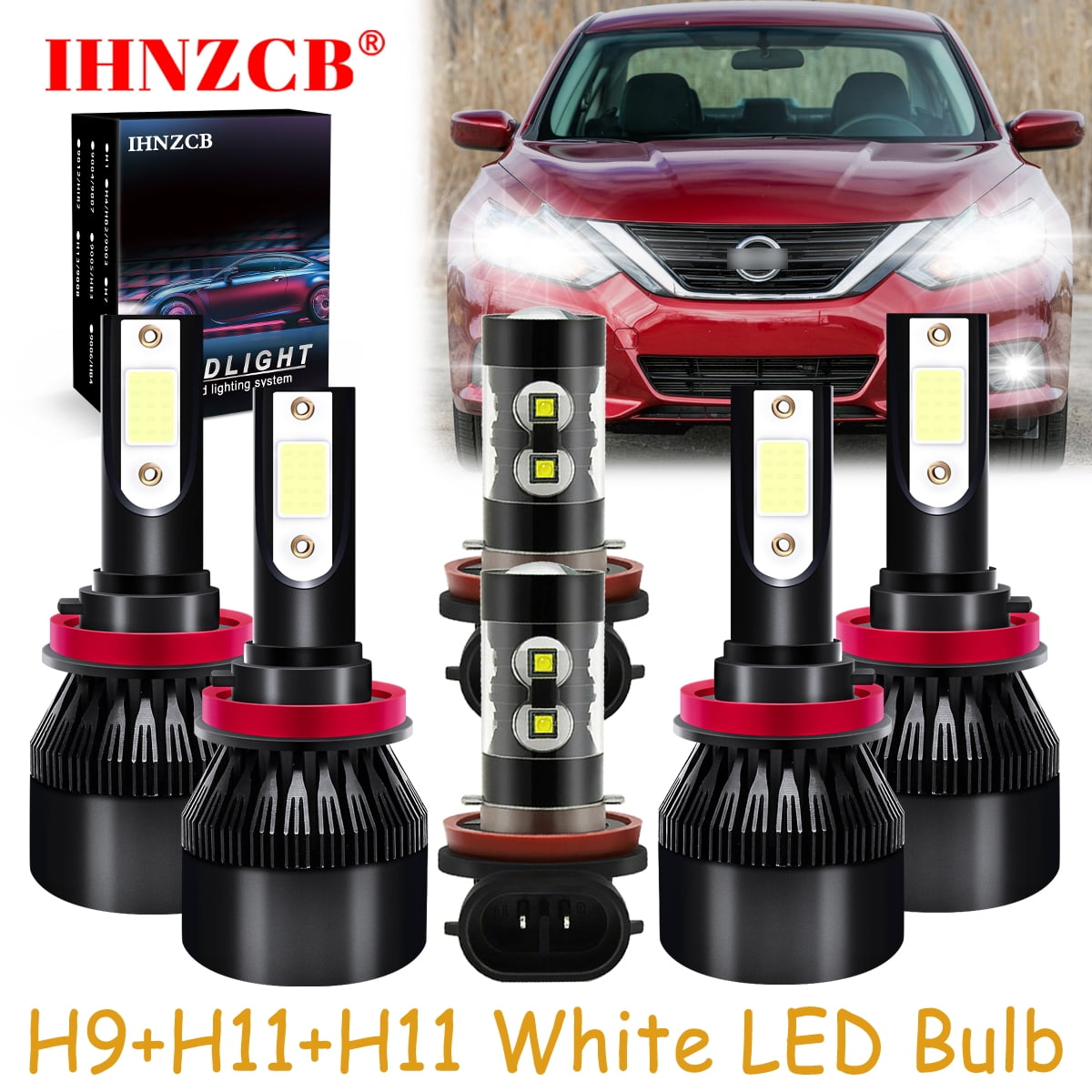 IHNZCB for Nissan Altima 2007-2018 Led Headlights Bulb High Low Beam Fog Light,H9+H11+H11,C9,Y01 ...