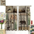 Rustic Cabin Curtains, Lake Country Lodge Bear Deer Forest Farmhouse ...
