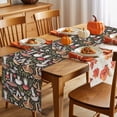 Autumn Forest Mushroom Leaf Table Runner 13x70in Non-Slip Cotton Linen ...