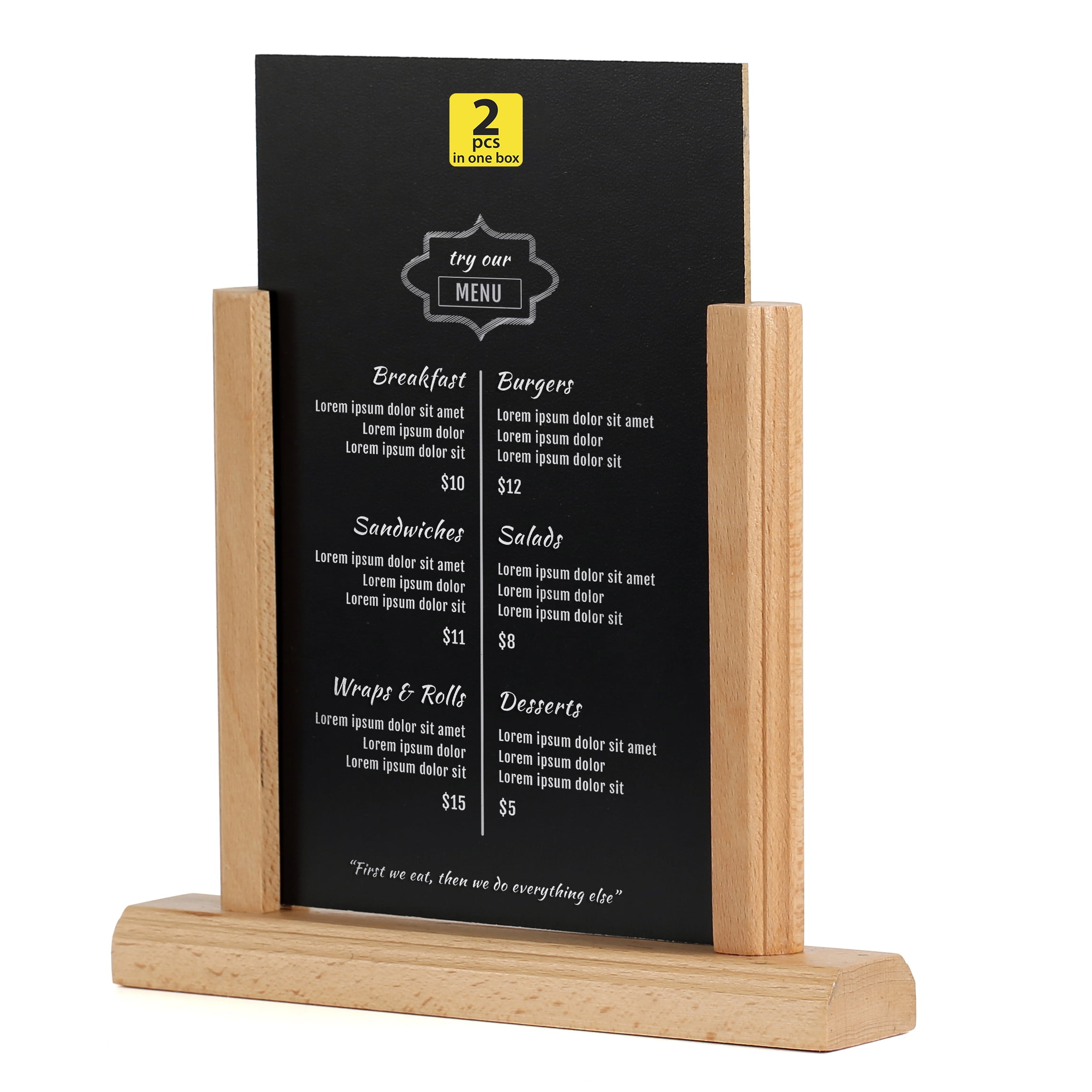 M&T Displays Classic Desktop Menu Holder with Chalkboard, Portrait ...