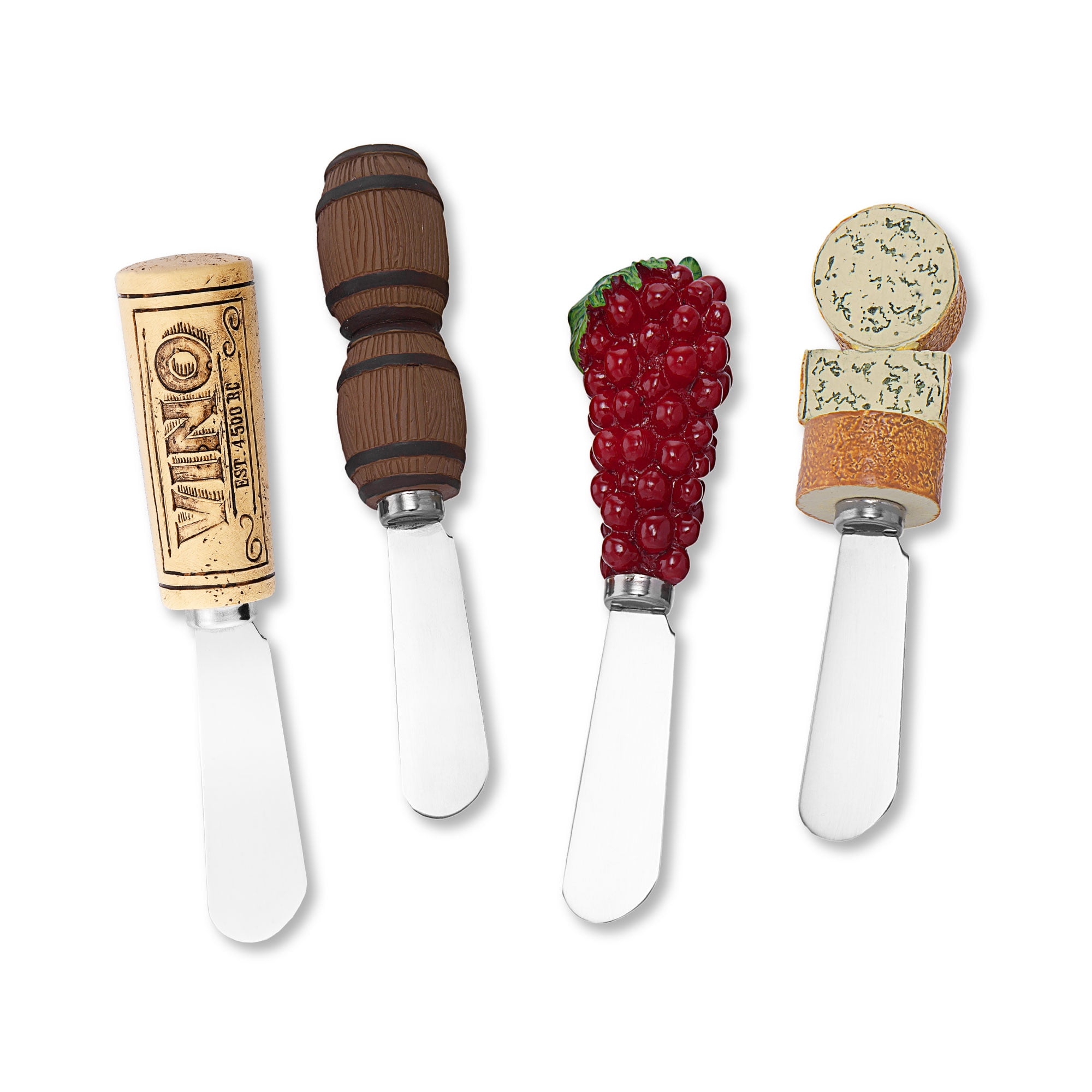 Mr. Spreader 4-Piece Vino Resin Cheese Spreader, Assorted - Walmart.com