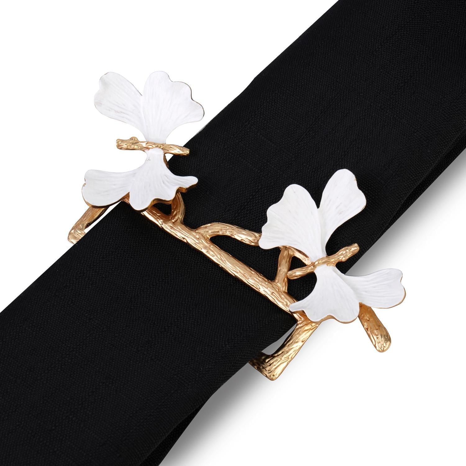 Click here for Brilliant White And Gold Butterfly Napkin Rings Se... prices