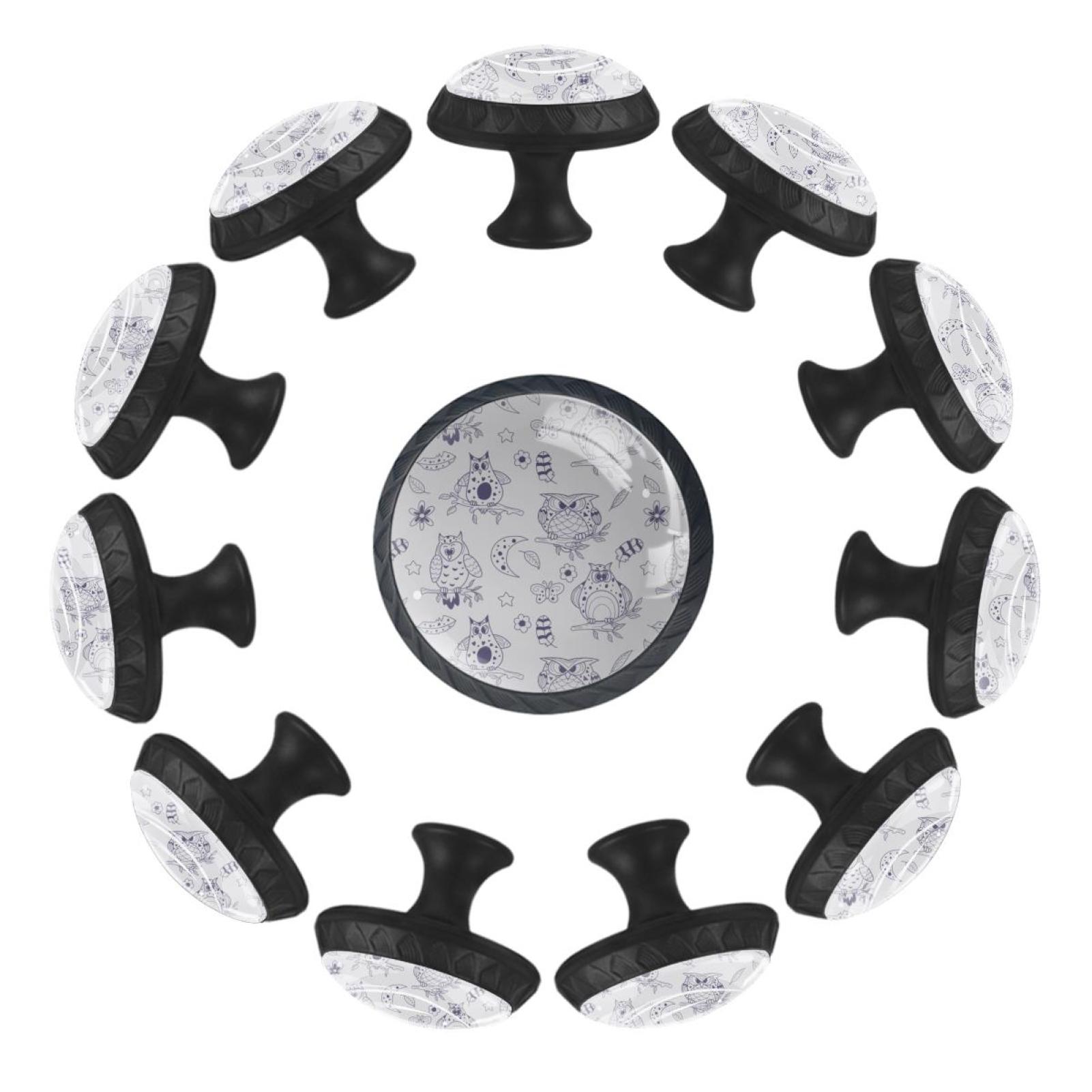 12 Pack Round Crystal Glass Knobs Cute Buho Pull Handle for Kitchen ...