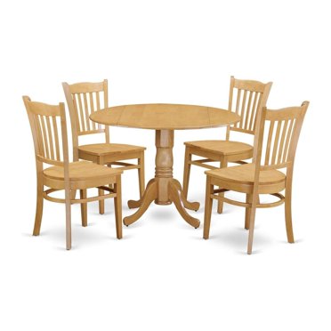 Small Kitchen Table & 4 Dining Room Chairs, Oak - Walmart.com