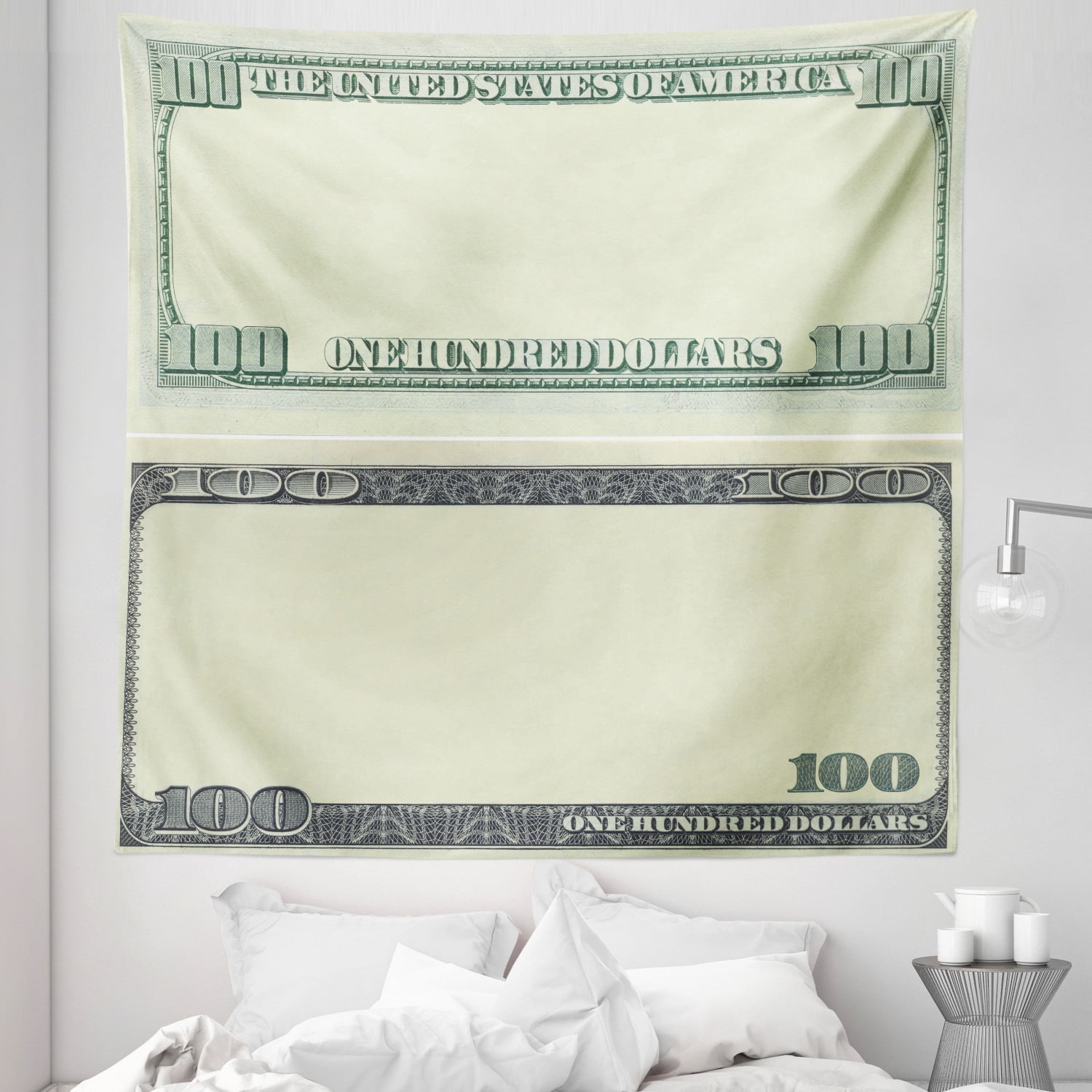 Money Tapestry, Hundred Dollar Bill Century Note Design American ...