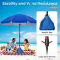 8FT Large Beach Umbrella with Weight Bag and Sand Anchor Adjustable ...