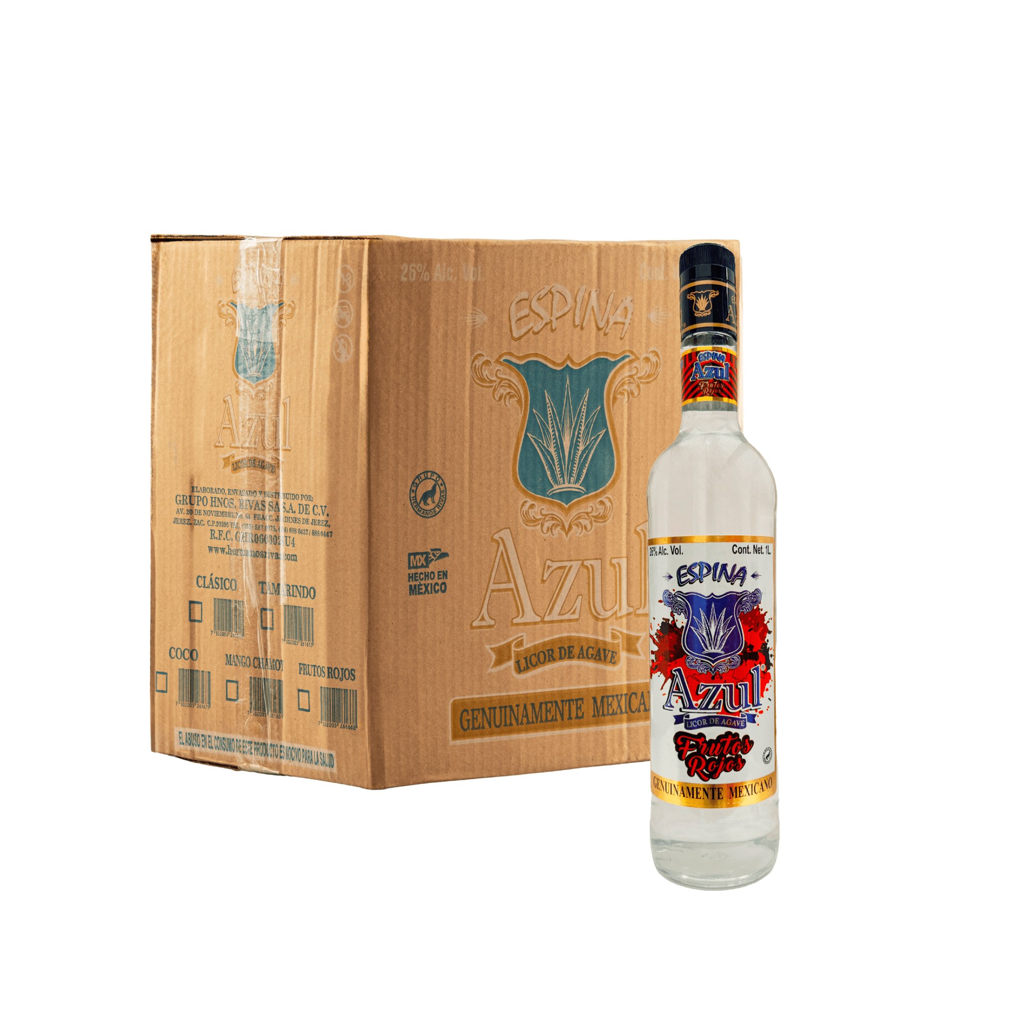 Caja Licor de Agave Espina Azul Frutos Rojos 1000 Ml Licor de Agave ...