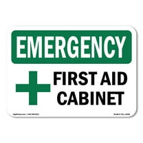 OSHA EMERGENCY Sign - First Aid Cabinet With Symbol | Decal | Protect ...
