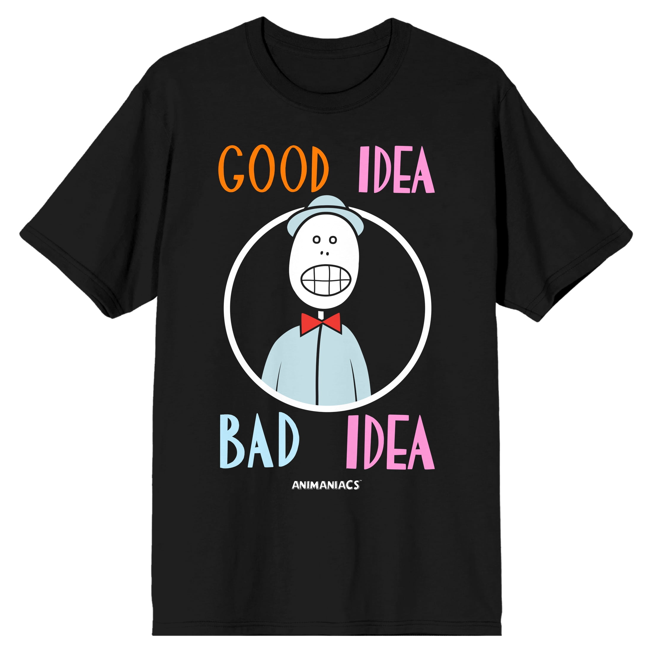 Animaniacs Good Idea Bad Idea Men’s Black T-shirt-X-Large - Walmart.com