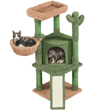 Yaheetech 48.5''H Oasis-themed Cat Tree Cat Tower,Green/Yellow ...