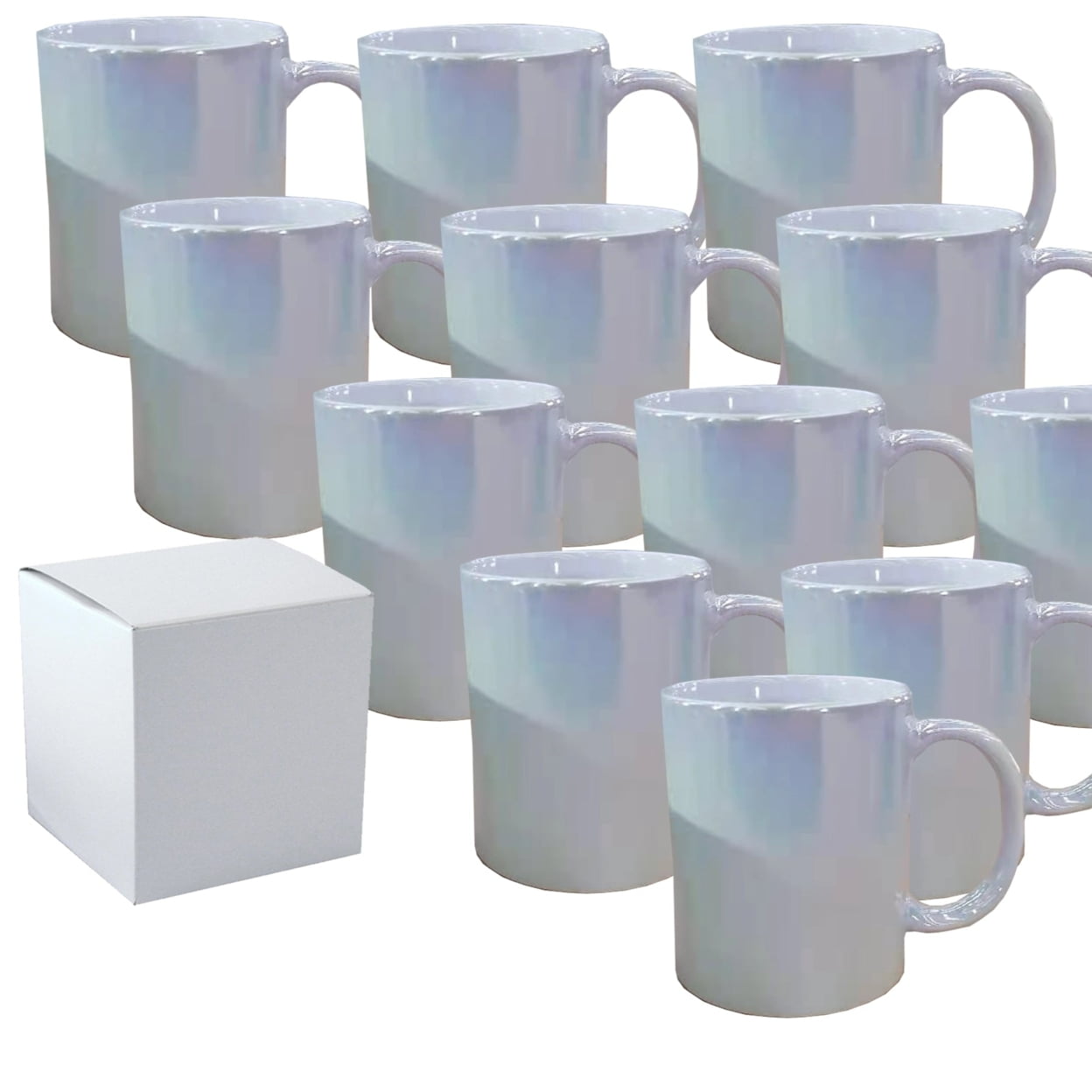 MUGSIE 12 Pack 11 oz Pearl Iridescent Professional Grade Sublimation ...
