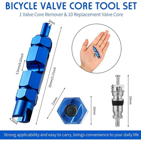 Valve Core Wrench Valve Core Extractor Valve Core Remover Tool Kit Blue ...