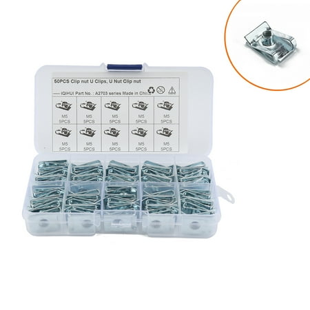 50PCS box-M5 clip nut / type B nut / clamp nut / square cage nut ...