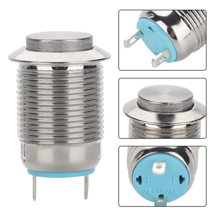 Switch, Jog Switch Waterproof 2A 250V Metal 12mm For Electric Equipment ...