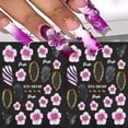 3pc Gradient Purple Flower Nail Stickers - Embossed Petal Self-Adhesive ...