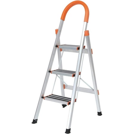 3 Step Ladder Folding Stepladder Aluminum Step Ladder Folding Platform ...