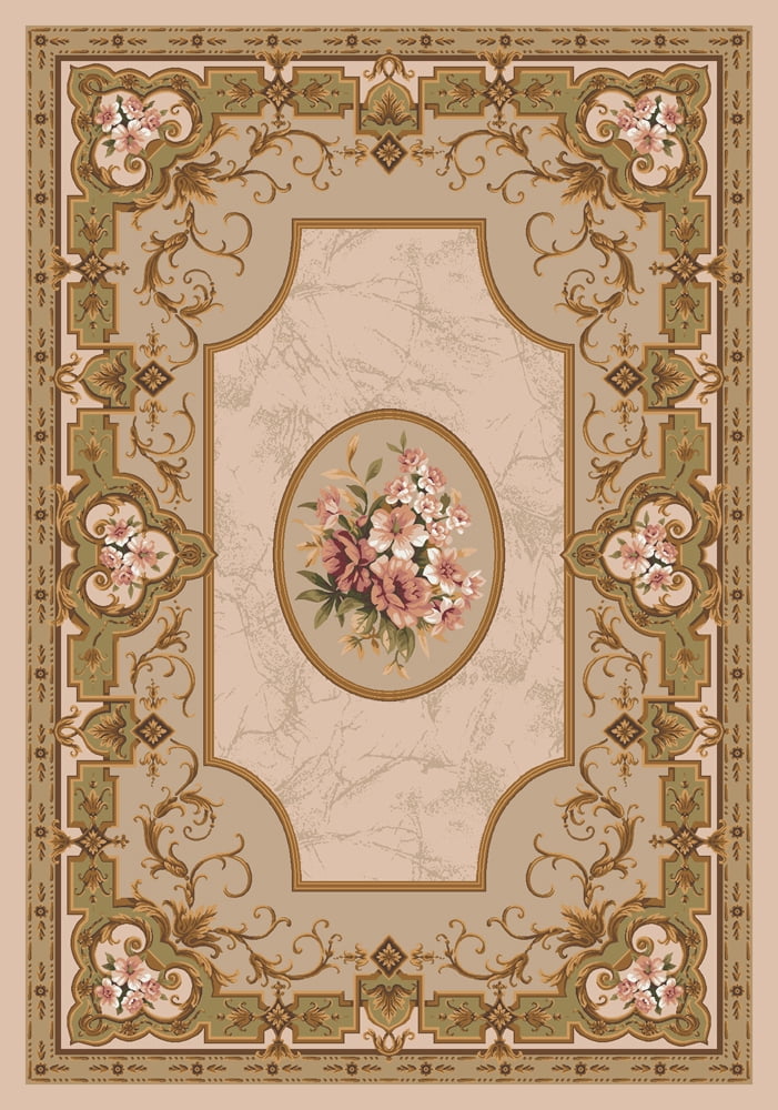 Milliken Pastiche Area Rug MONTFLUER ECRU Montfluer Ecru Blossoms Stems ...