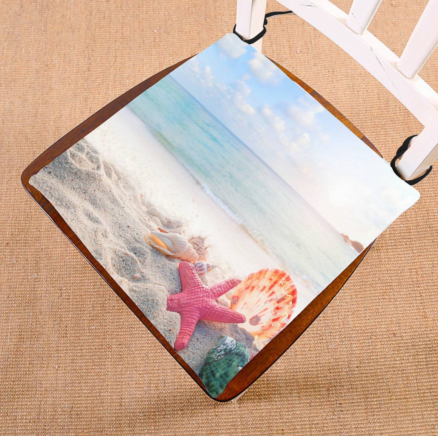 ECZJNT summertime tropical beach starfish shells coral on sandbar blur ...