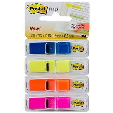 Post-it Flags Assorted Colors, 4 On-The-Go Dispensers/Pack, 320 flags ...