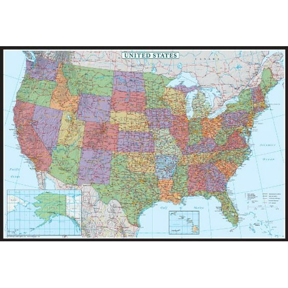 Map Usa Wall