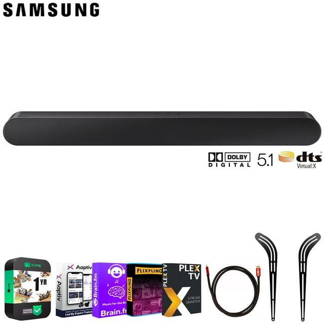 Samsung HW-S50B 3.0ch All-in-One Soundbar W/ Dolby 5.1 DTS Virtual:x 2022 Bundle - Walmart.com