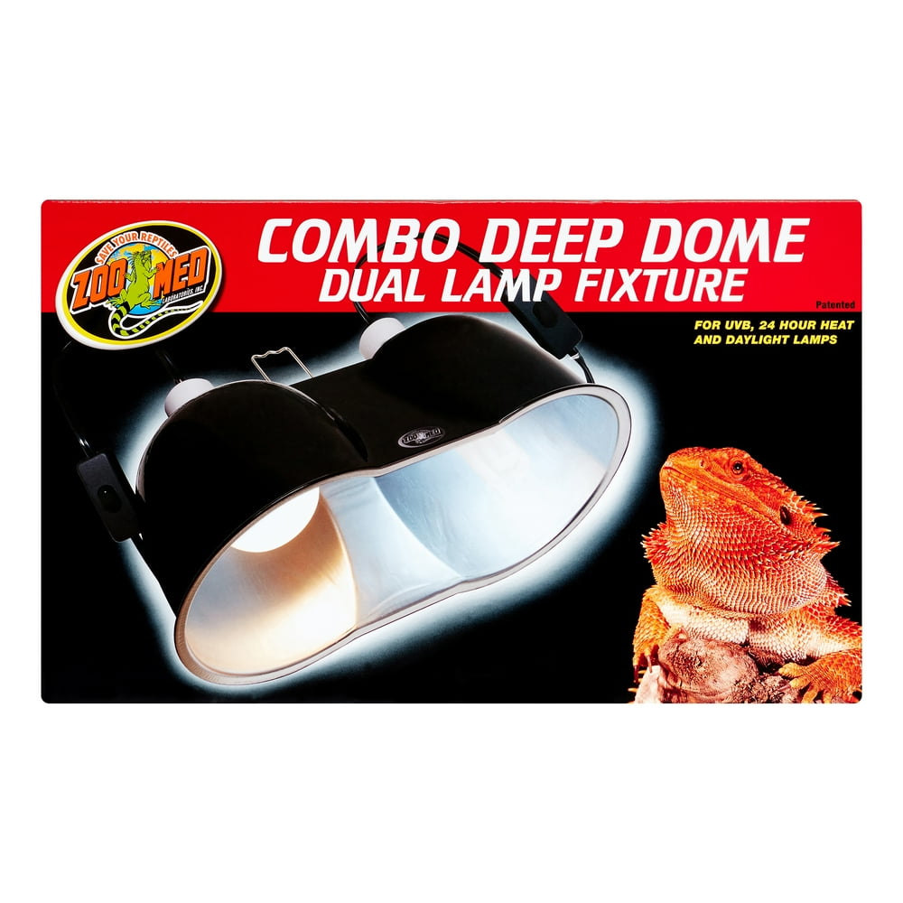 Zoo Med Combo Deep Dome Dual Lamp Fixture - Walmart.com - Walmart.com