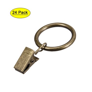 Drapery Clip Rings (Set of 7) Fits 1" Rod Plated Brushed Oil Rubbed ...