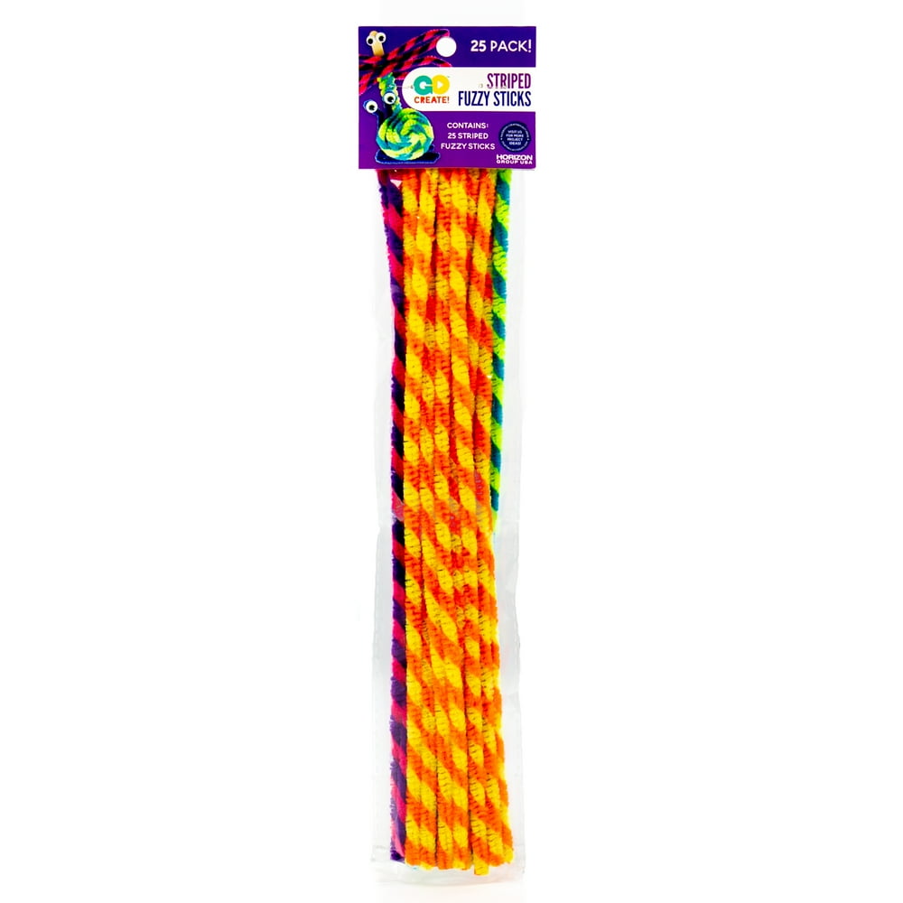 Go Create Multicolor Striped Fuzzy Sticks, 25 ct. - Walmart.com ...