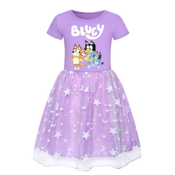 Bluey Kids Girls Princess Dress Summer Skirt Kids Party Birthday Dress ...