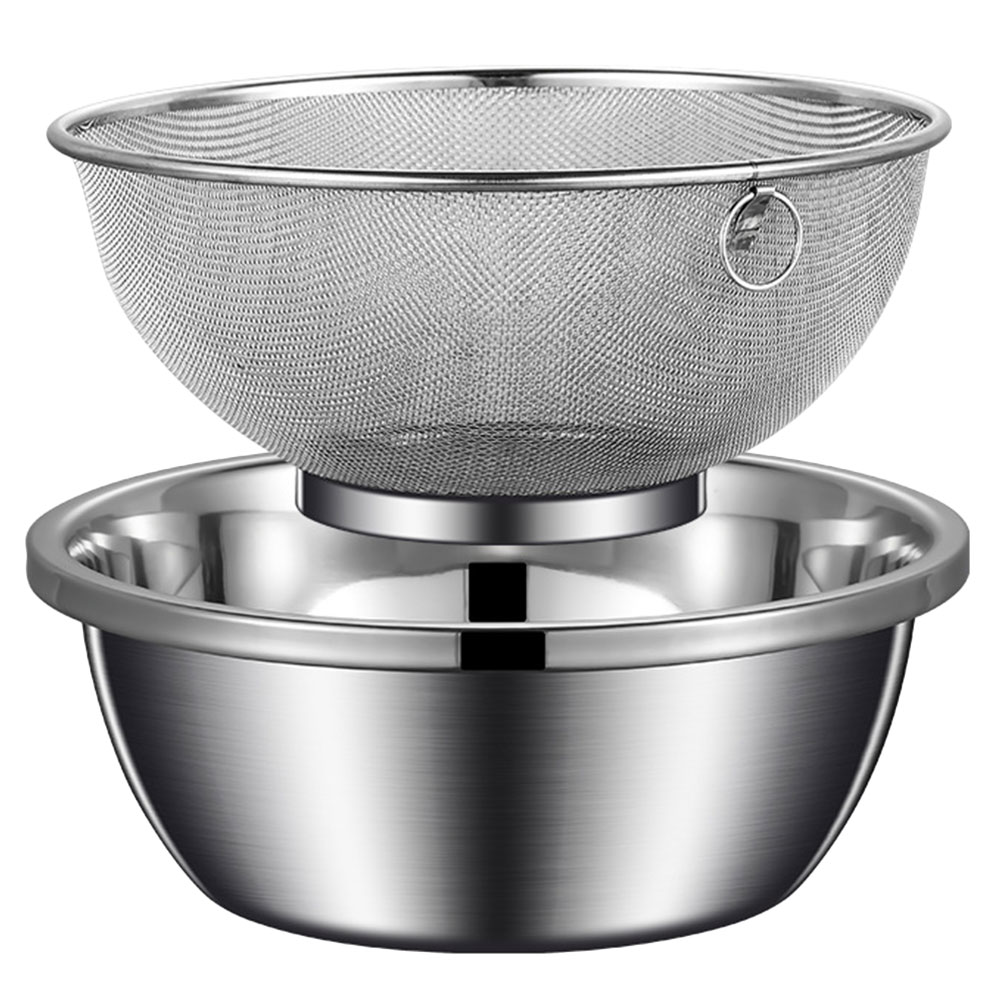 NUOLUX 1 Set Rice Colander Stainless Steel Colander with Bowl Food ...