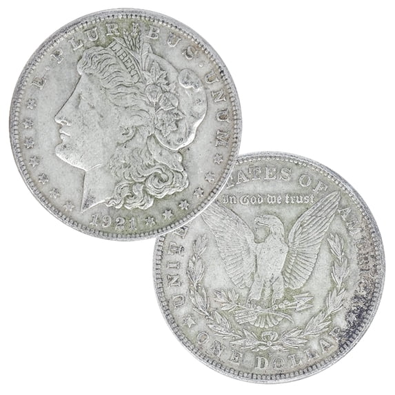 USA 1921 Morgan Dollar 90% Silver Coin Cull Poor Condition Feature Lady ...