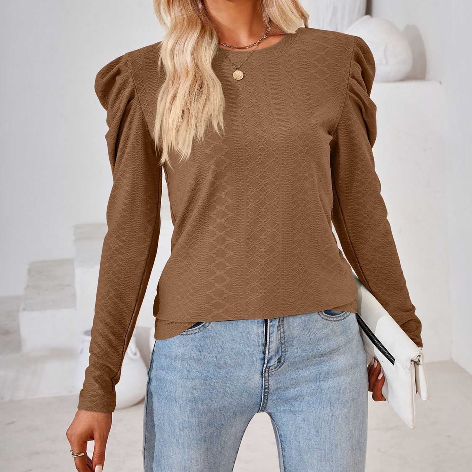 Click here for Lcziwo Womens Long Sleeve Tops Fall Crew Neck Blou... prices
