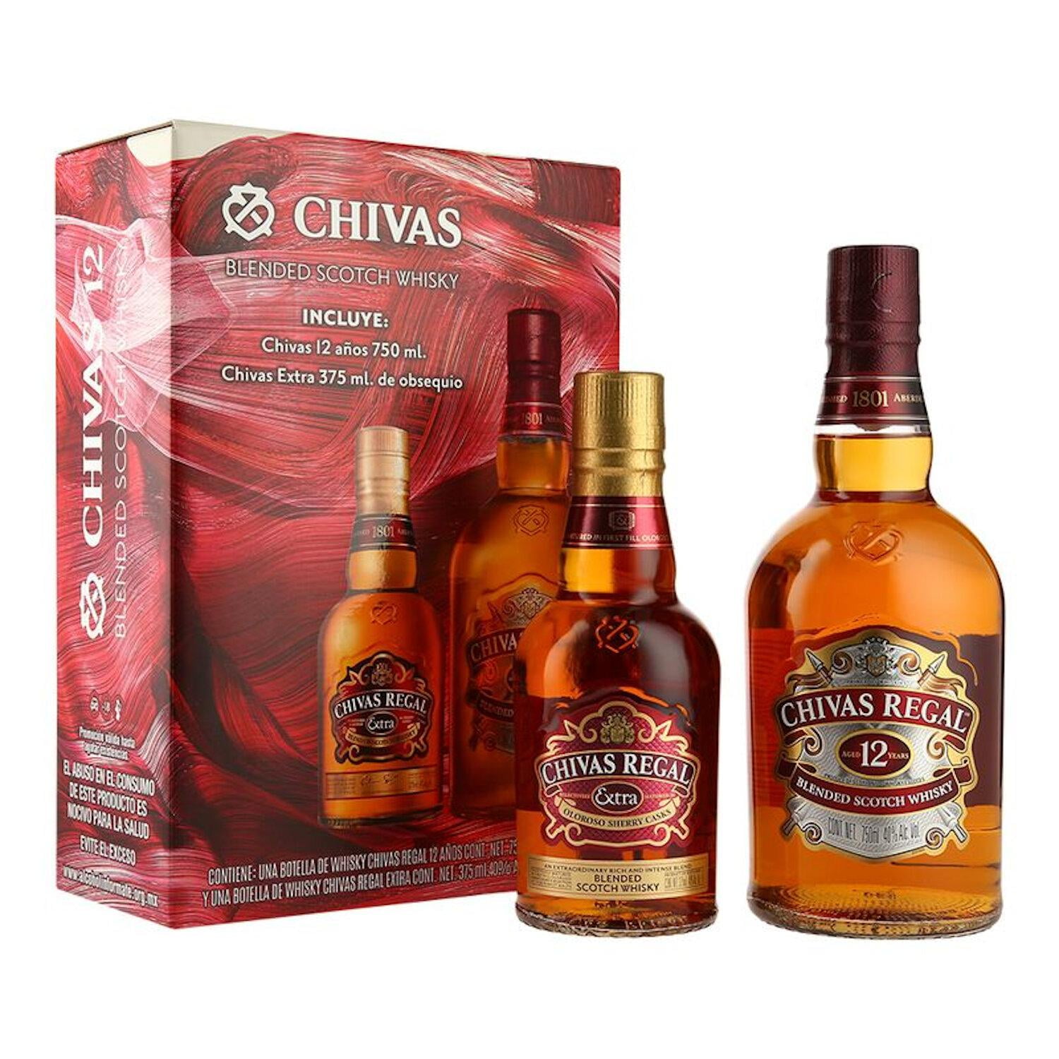 Pack de 2 Whisky Chivas Regal 12 Años 750 ml+Extra de 375 ml | Bodega ...