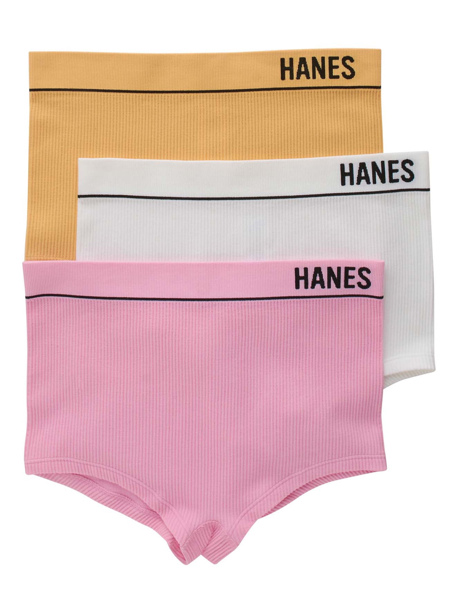 Hanes Classics Womens Seamless Retro Rib Boyfit , 3 Pack - Walmart.com