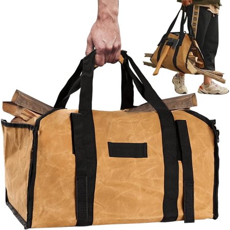 Tyuodna Firewood Carrier Bag, 2 Way to Use Large Firewood Log Tote with ...