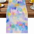 Blue Purple Oil Painting Dining Table Runner, Abstarct Gradient Dark ...