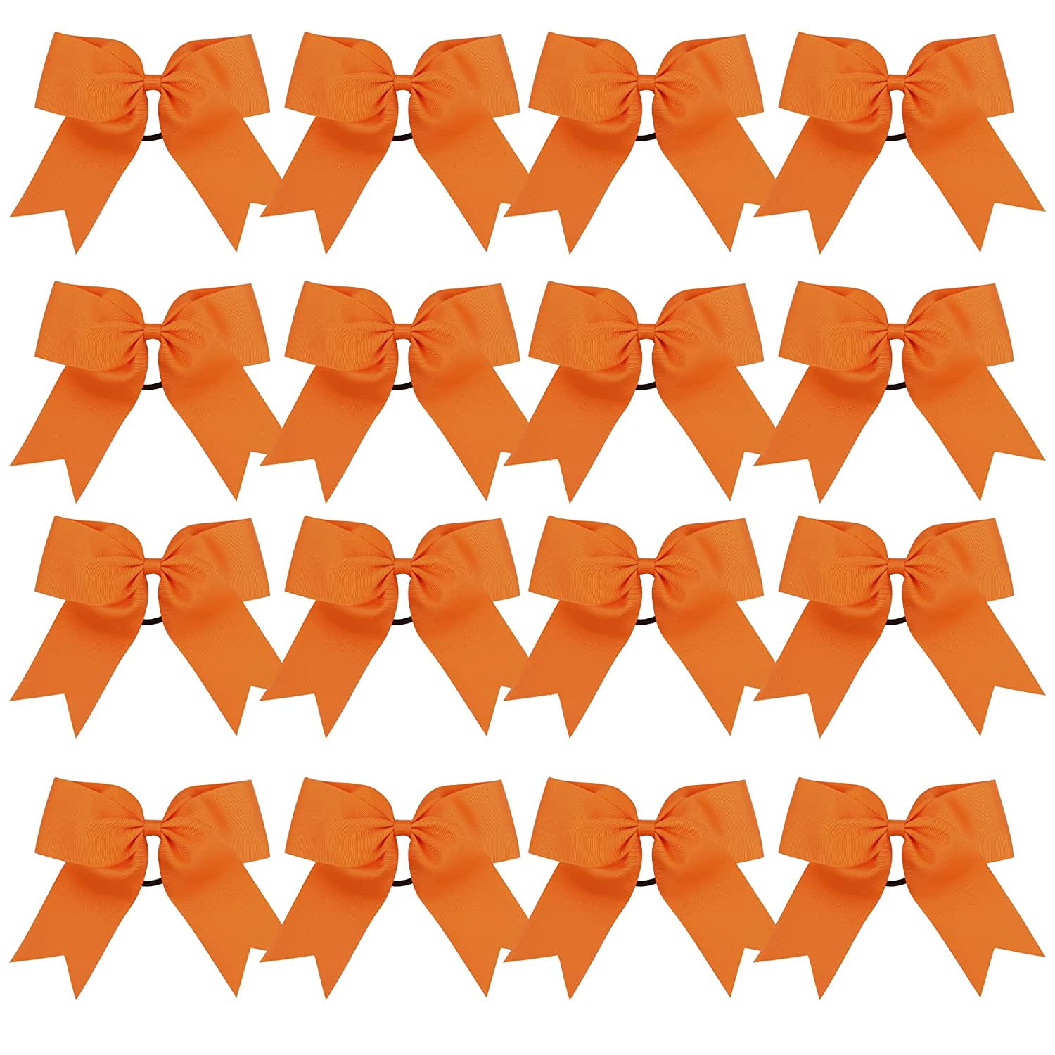 Cheer Bows 6 Inch Ponytail Holder Hair Tie 16 Pcs Hair Bow Cheerleader ...