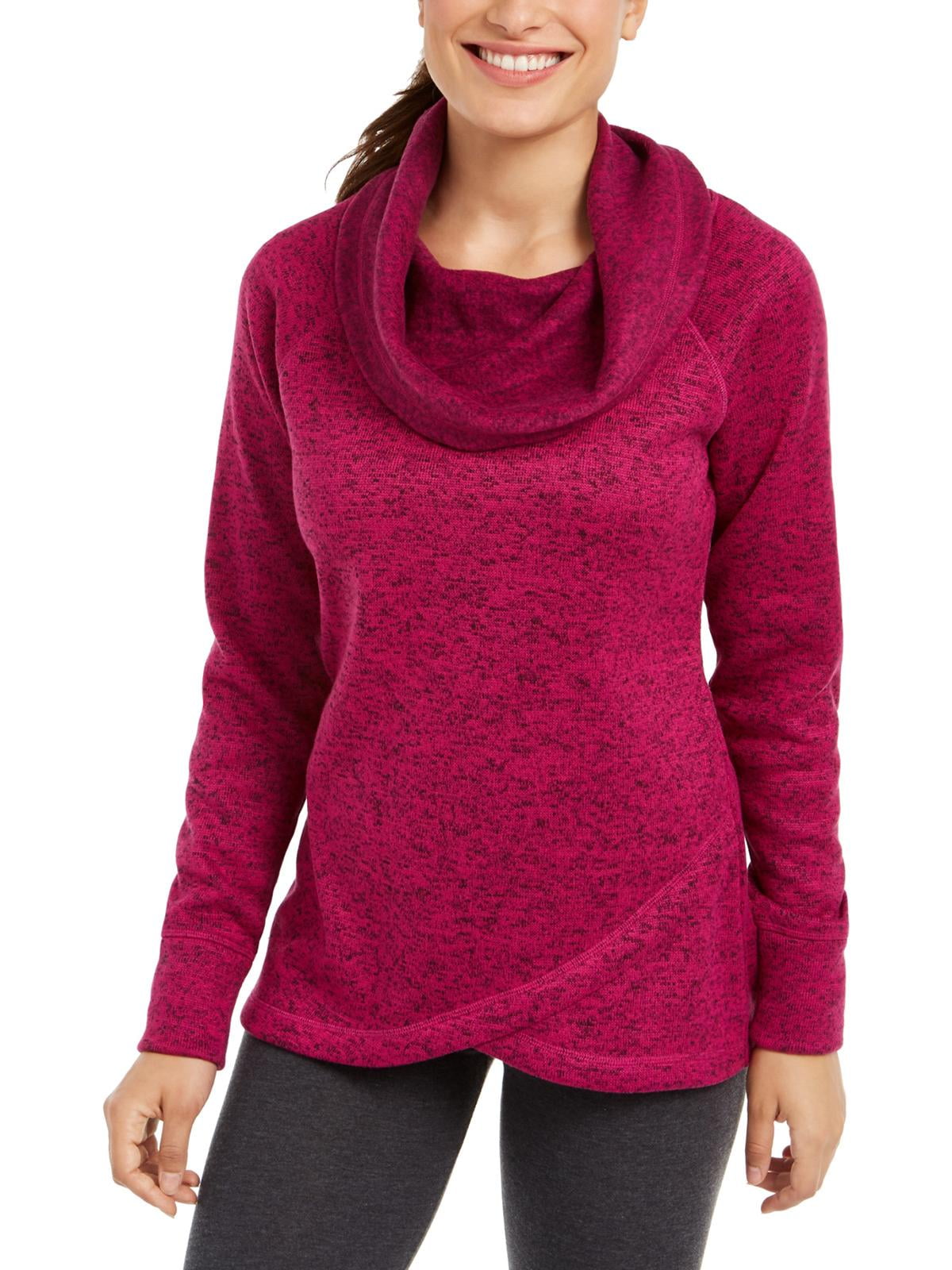 Ideology Womens Cowl Neck Fleece Pullover Sweater - Walmart.com