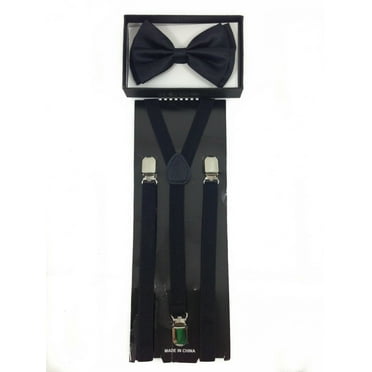 Purple Men's Suspenders and Bow tie Set Pre-tied Adjustable Bowtie and ...