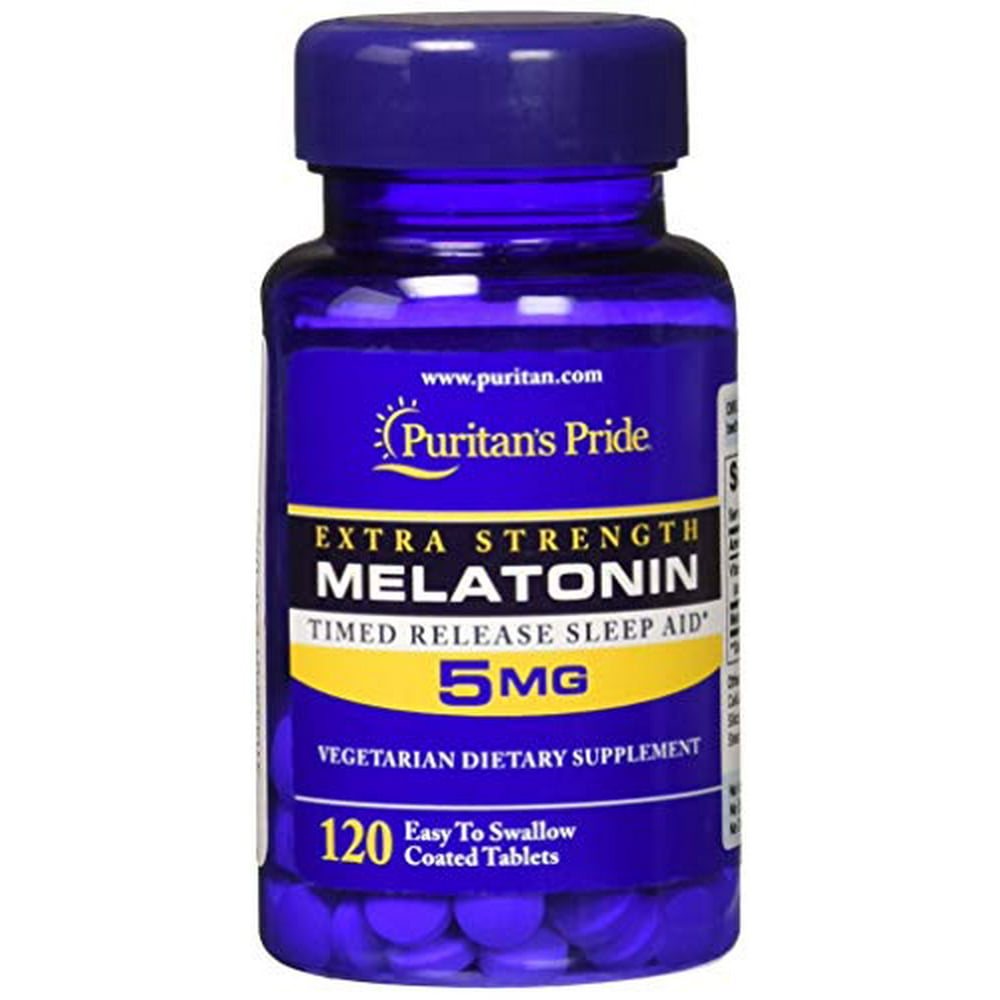 Puritans Pride Melatonin 5 mg Timed Release, 120 Count - Walmart.com ...