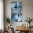 Blue Gray Block Canvas Wall Art for Living Room, Abstract Minimalist ...