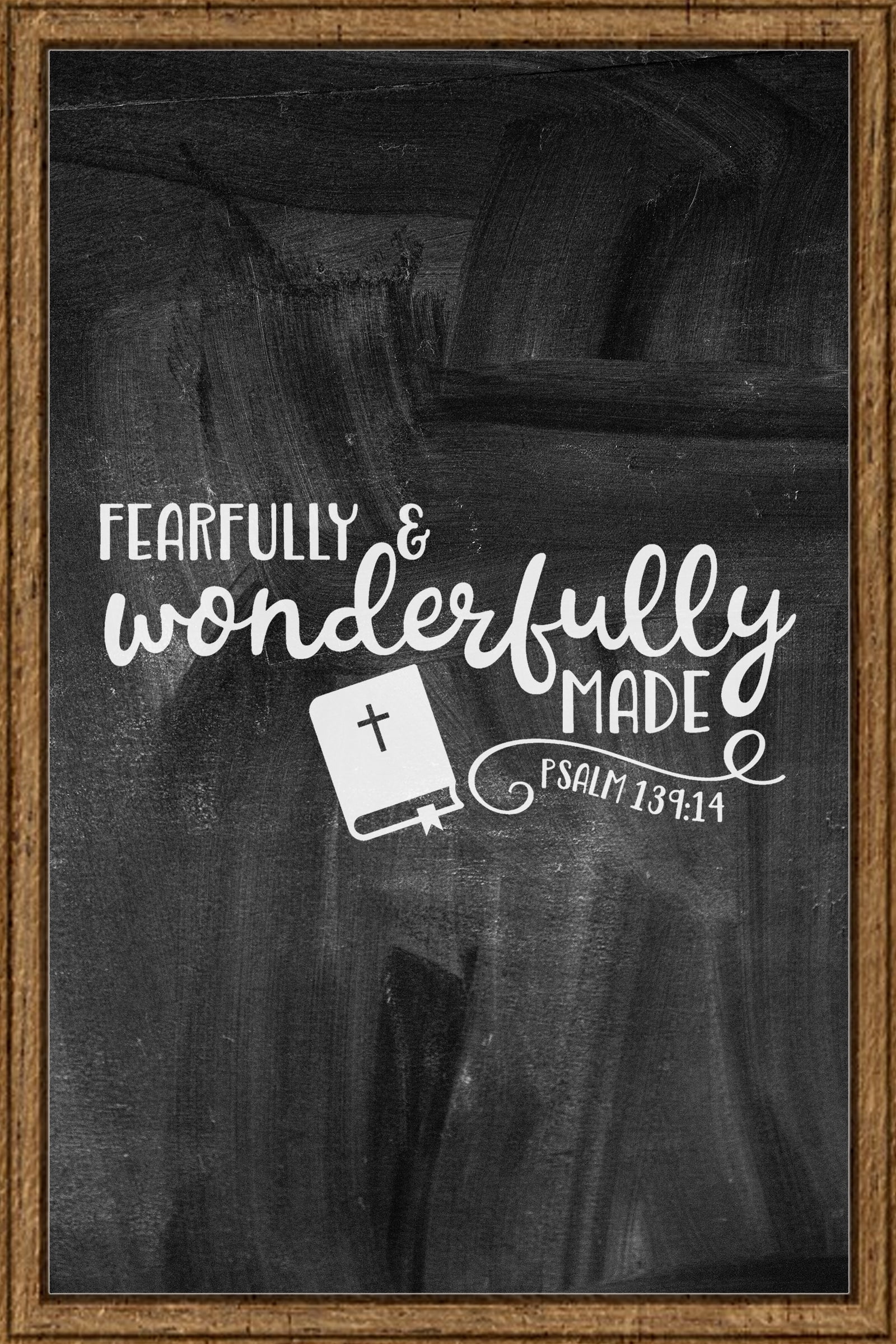 Fearfully & wonderfully made bible psalm verse religion Tin Sign Chalk ...