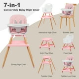 AILEEKISS 7 in 1 Wooden Baby High Chair for Toddler, Infant Feeding ...