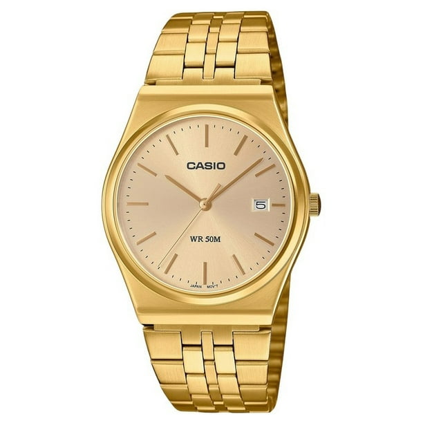 Casio Standard Analog Gold Tone Stainless Steel Gold Dial Quartz MTP-B145G-9AV Unisex Watch ...