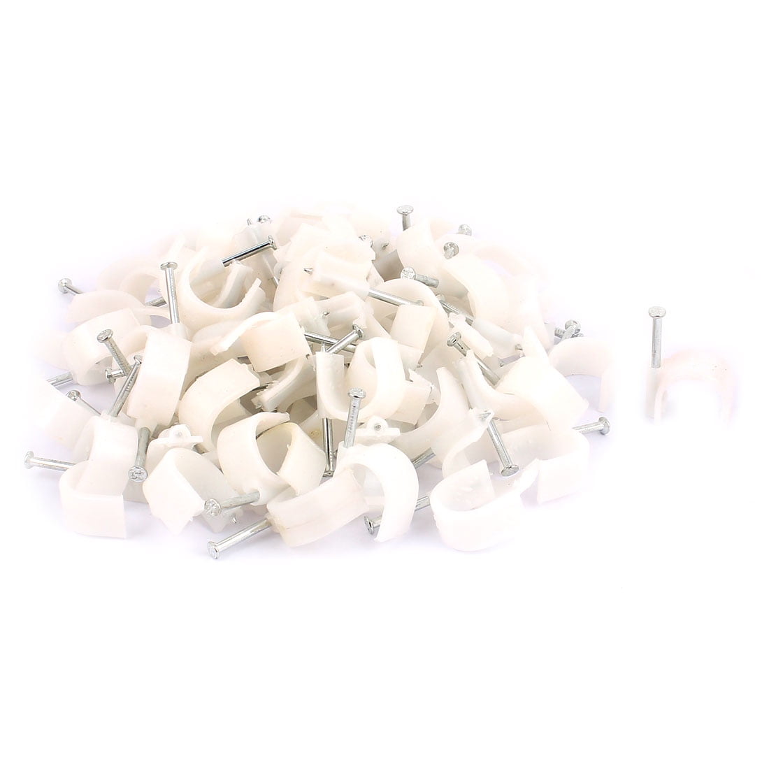 Wall Mount 20mm Dia Electric Cable Circle Nail Clips Fastener 100 Pcs ...