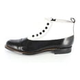 Men Stacy Adams Boot Madison Black White Biscuit Toe Zipper 00026-111 ...