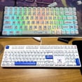 BQBQERT 125Keys Kleins Blue Big Letter Keycap Original Height PBTs Dye ...
