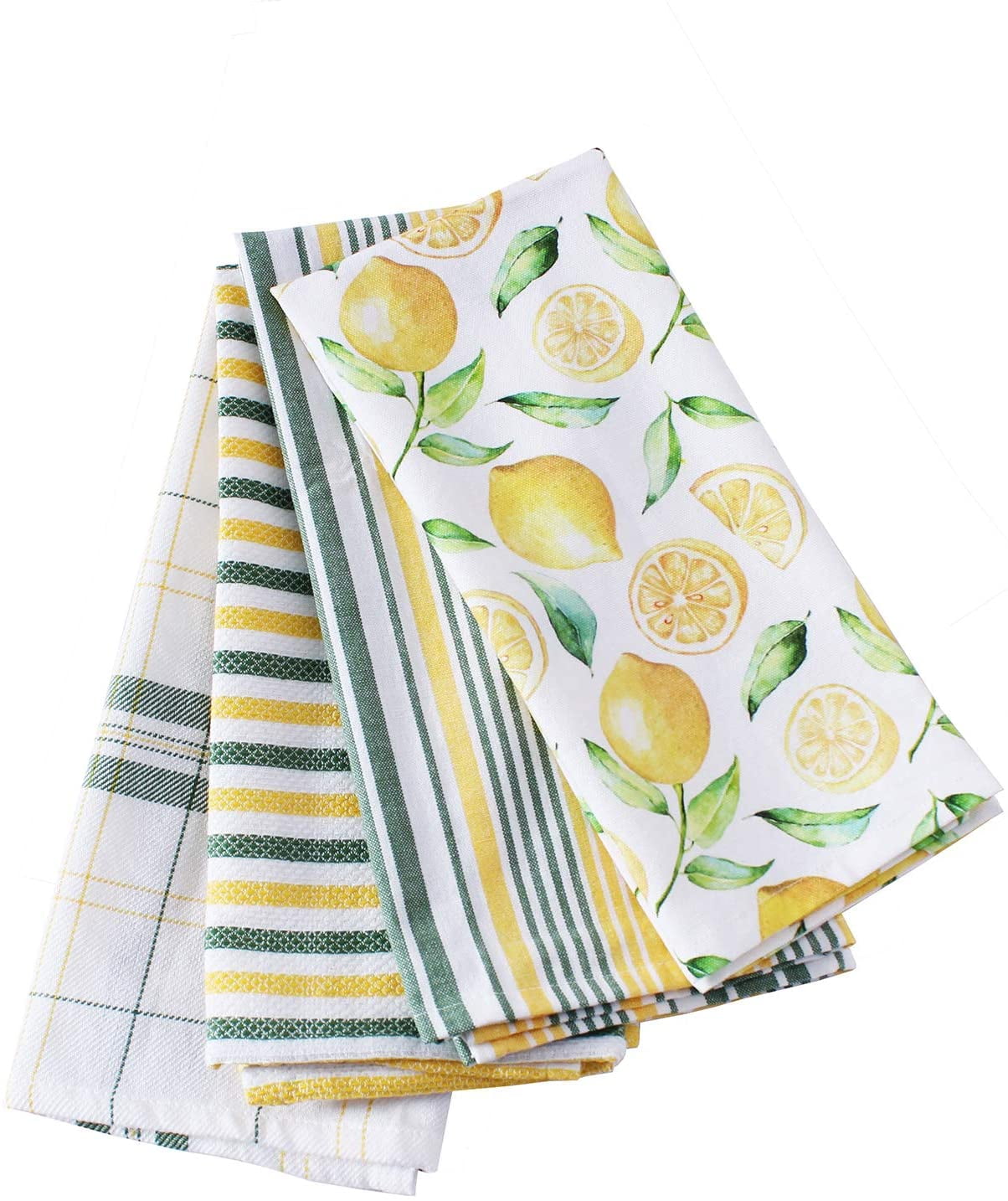 Accent Home Cotton Kitchen Towels Set of 4 pcs - Absorbent Dish Towels ...