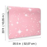 Advantage Twinkle Pink Starry Skies Wallpaper - Walmart.com