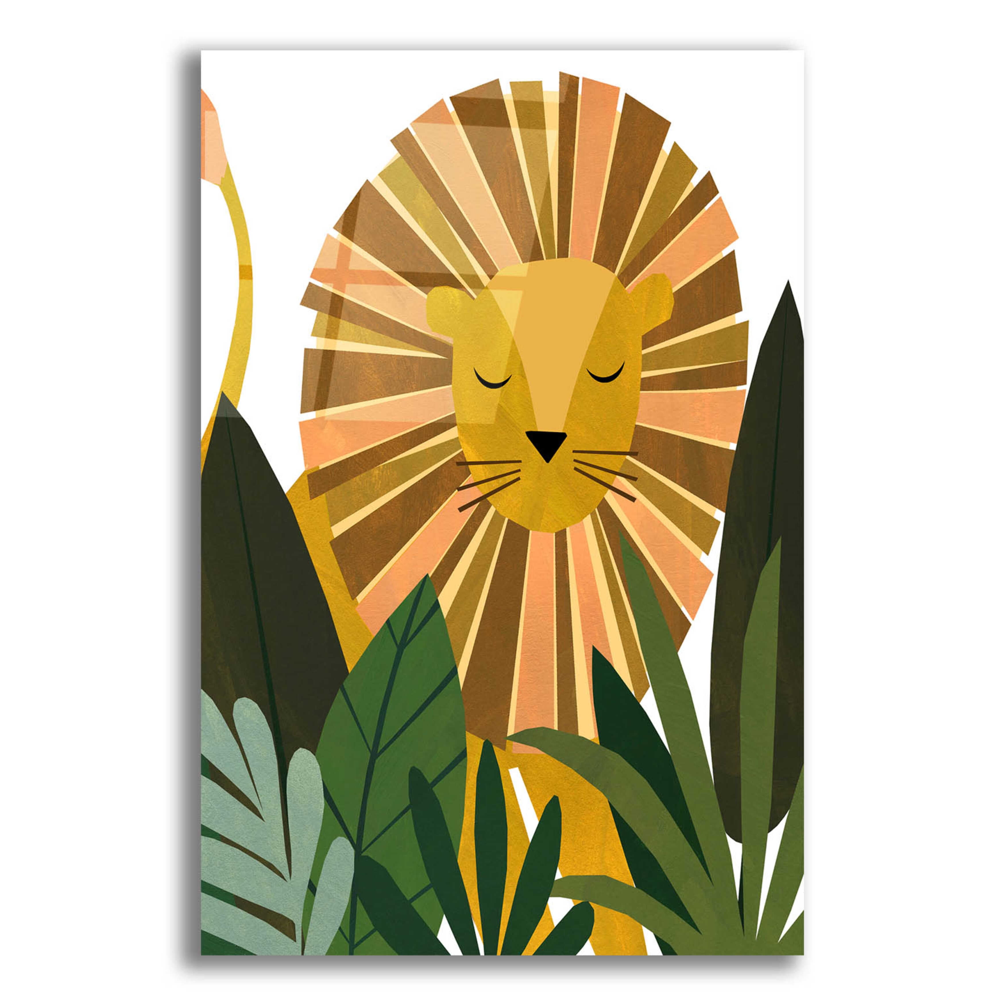 Epic Art 'Liam The Lion' by Emily Kopcik, Acrylic Glass Wall Art, 12 ...